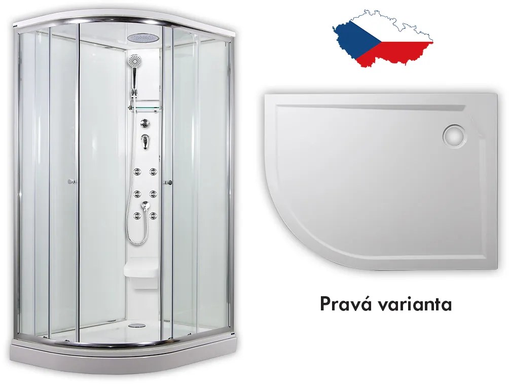 ARTTEC SIRIUS - masážní sprchový box model 5 clear pravá