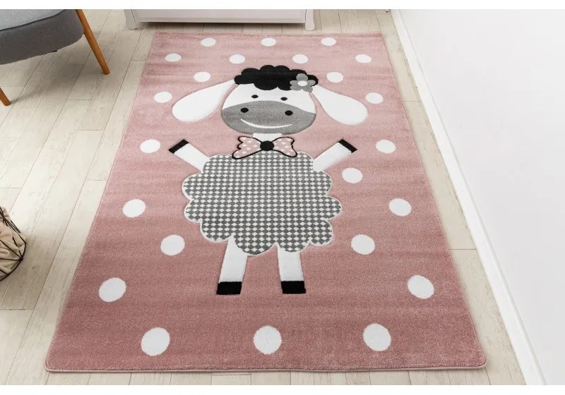 Dywany Łuszczów, Dětský kusový koberec Petit Dolly sheep pink, 140x190, růžová, dětský pokoj
