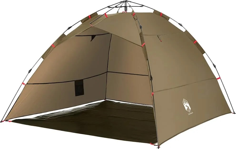 vidaXL Rybářský stan pro 4 osoby rychloupínací [4005325] Barva: Hnědá