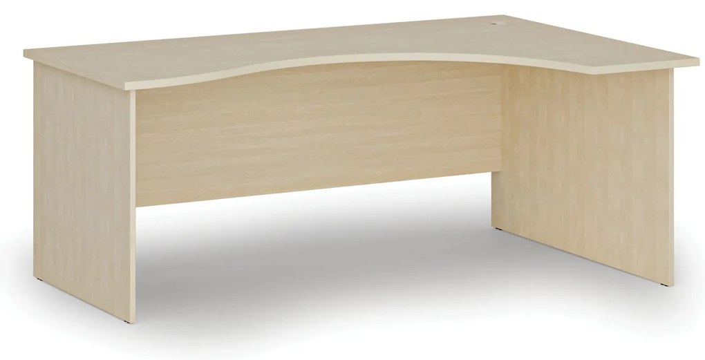 Ergonomický kancelářský psací stůl PRIMO WOOD, 180x120 cm, pravý, bříza