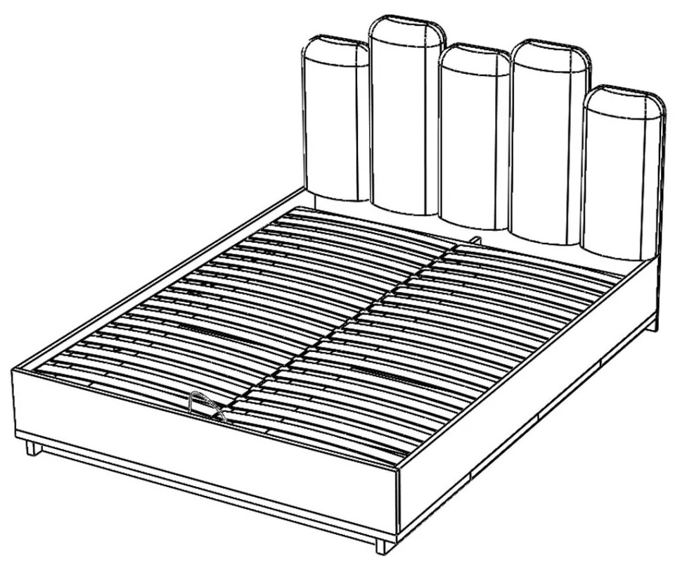 INES | dvoulůžko postel IN-05 + rošt | 160x200 cm | artisan/černá