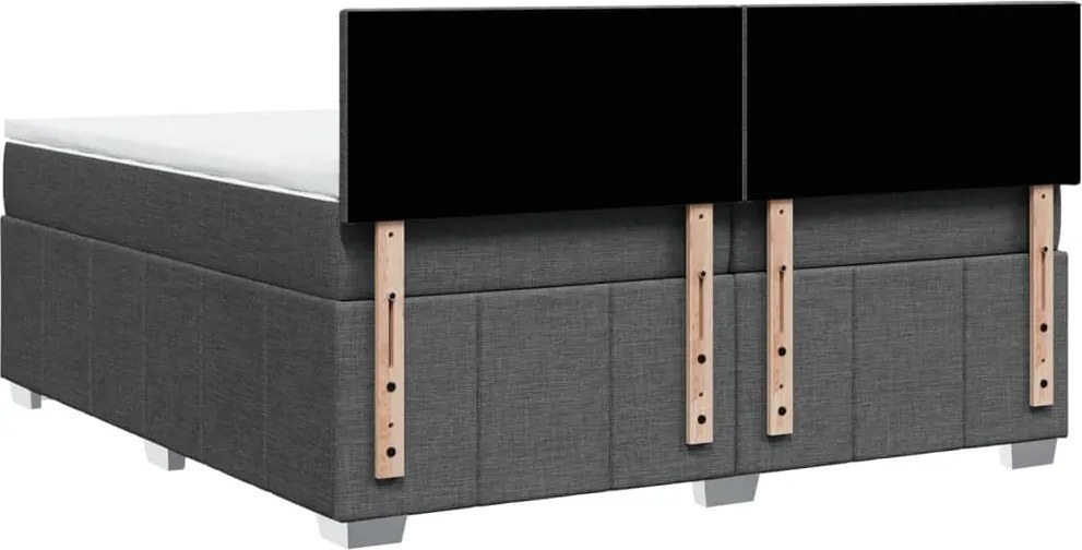 Box spring postel s matrací tmavě šedá 200x200 cm textil 3287169