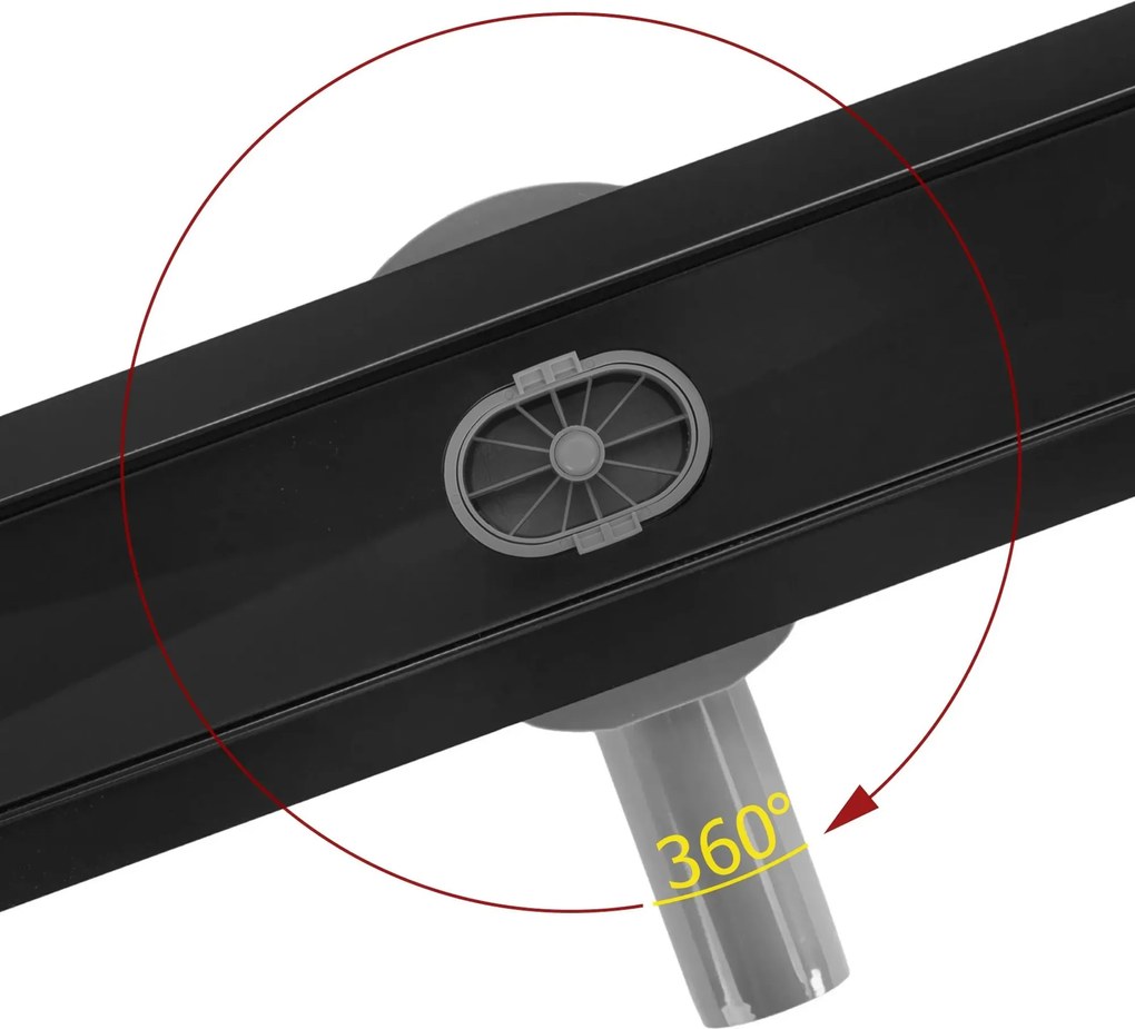 Lineární odtokový žlab Rea Neox Pro 80 cm černý