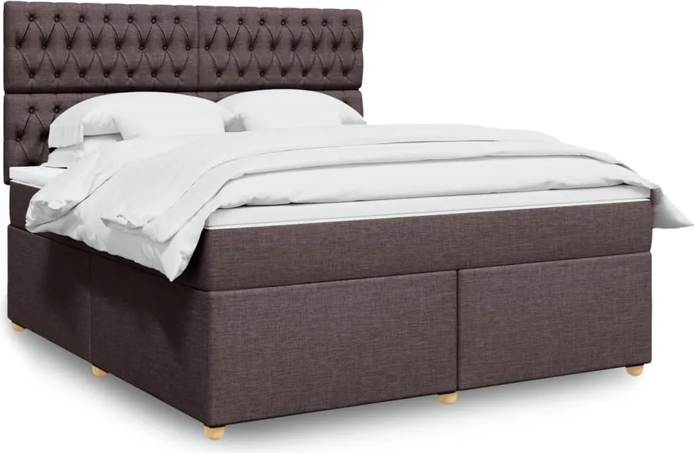 Box spring postel s matrací tmavě hnědá 180x200 cm textil 3293669