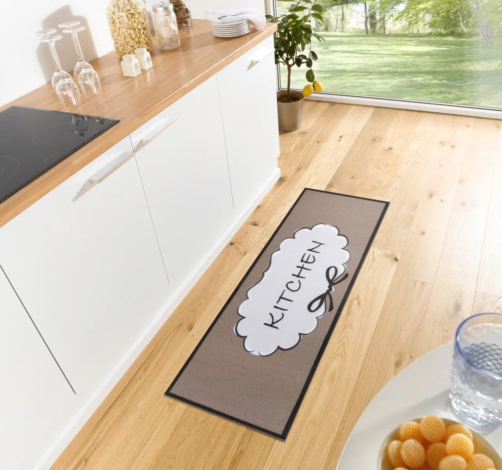 Hanse Home, AKCE: 50x150 cm Běhoun Cook & Clean 105728 Brown White Black, hnědá, kuchyně