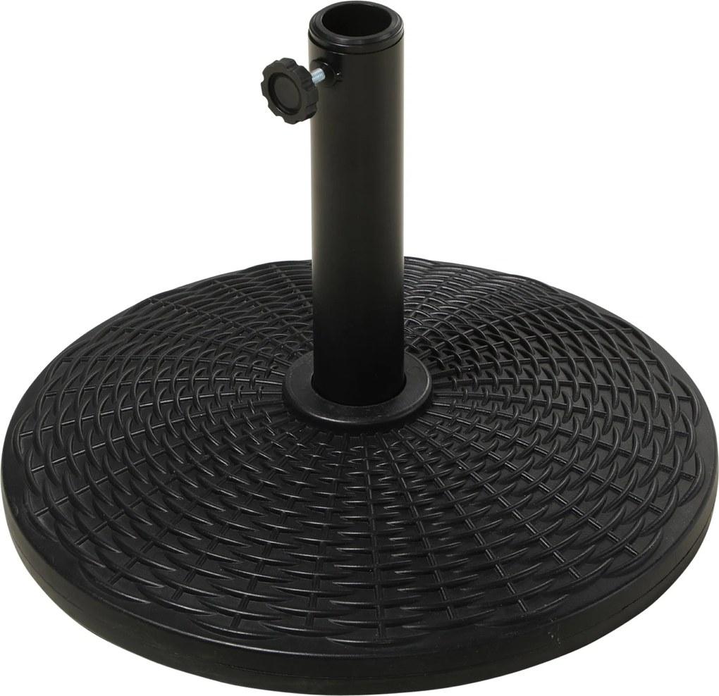 Outsunny Ocelový Podstavec pro Slunečník Ø 44,5 x 32 cm, netto váha 12,5 KG HDPE a černý cement | Aosom