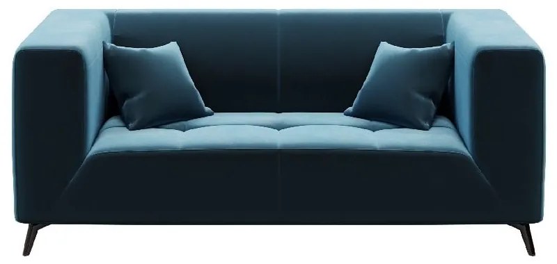 Modrá sametová pohovka MESONICA Toro, 187 cm