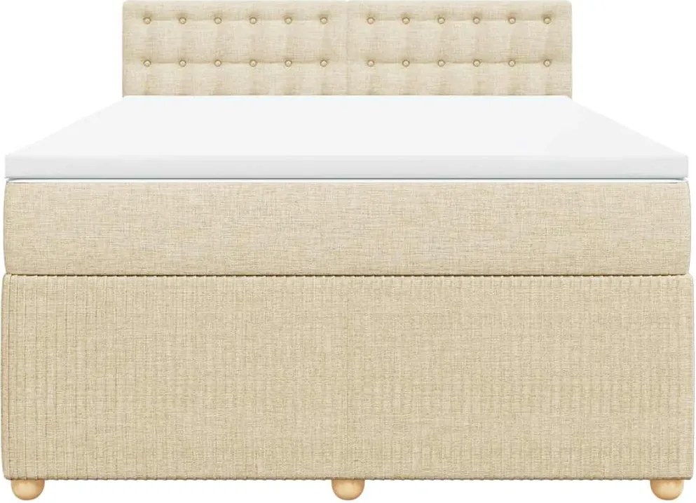 Box spring postel s matrací krémová 160x200 cm textil 3289826