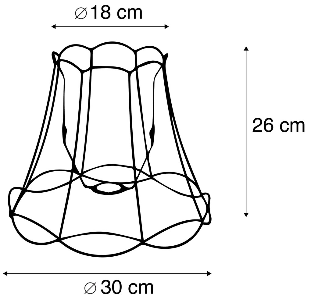 Kovový stínidlo černé 30/26 - Granny Frame