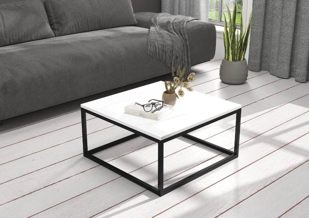 ADRK Furniture Konferenční stolek BELTEN 65x65 CT-BEL-B-W