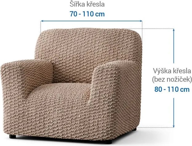Bielastické potahy MOSAICO béžové křeslo (š. 60 - 110 cm)