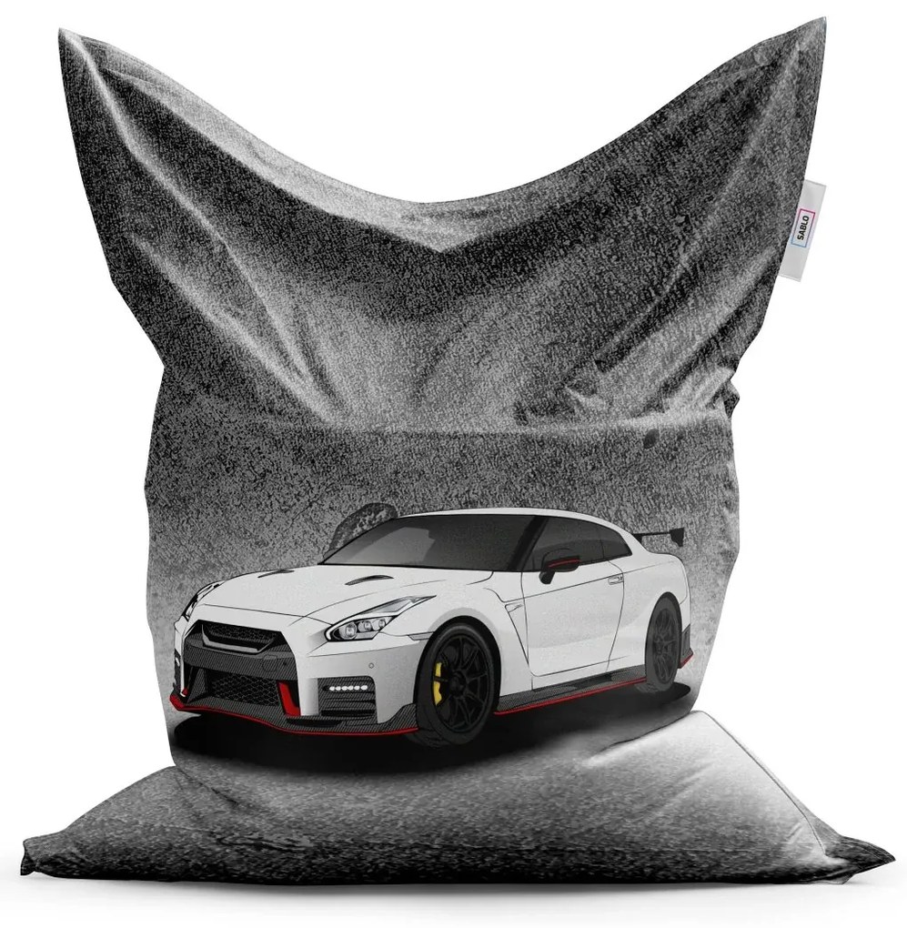 Sablio Sedací vak Nissan GTR 35 Šedý - 200x140 cm