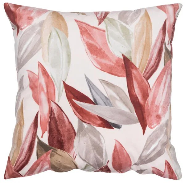 SCANquilt povlak VELVET leaves béžovocihlová 50 x 50 cm