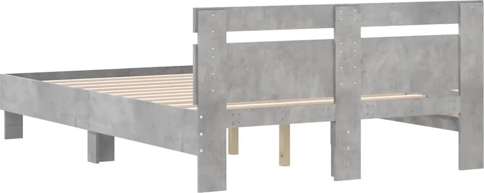 Rám postele s čelem betonově šedý 120 x 200 cm kompozitní dřevo 3207430