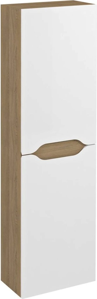 Sapho Wave - Vysoká skříňka 40x140x20 cm, 2x dvířka, P/L, bílá/dub cuneo WA250-3025