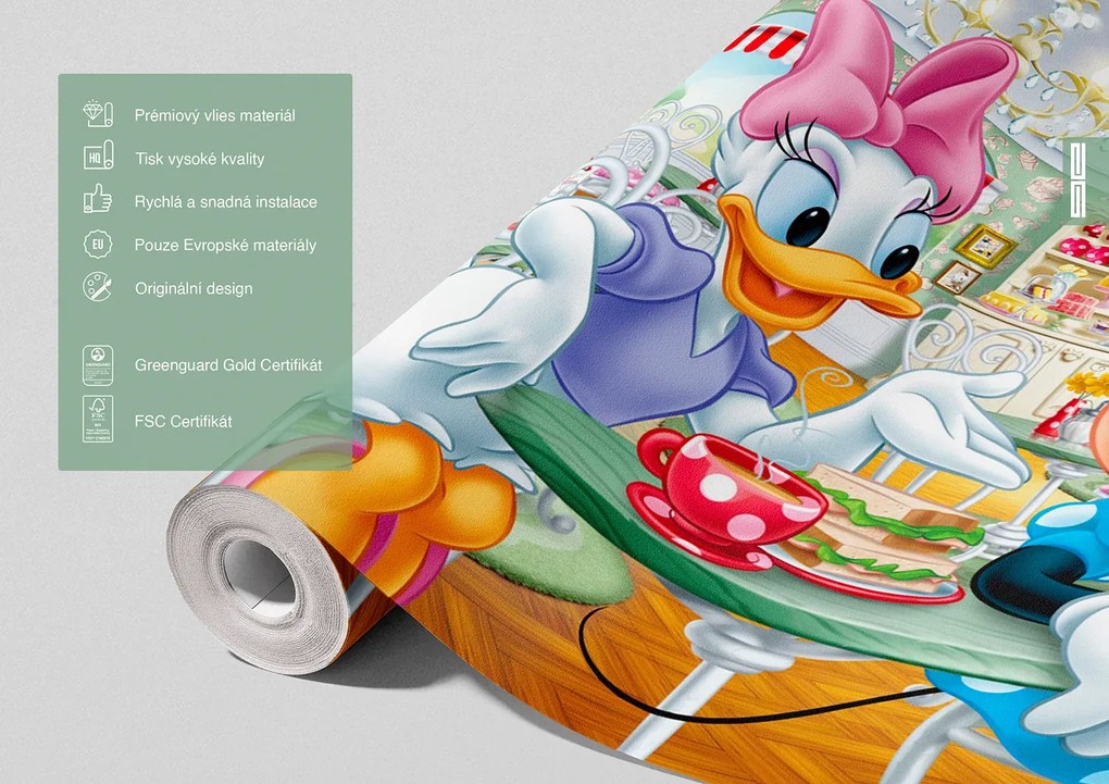 Dětská vliesová fototapeta na zed' Snídaně s Minnie a Daisy, Disney | 202 x 90 cm | DFTDNH 5344