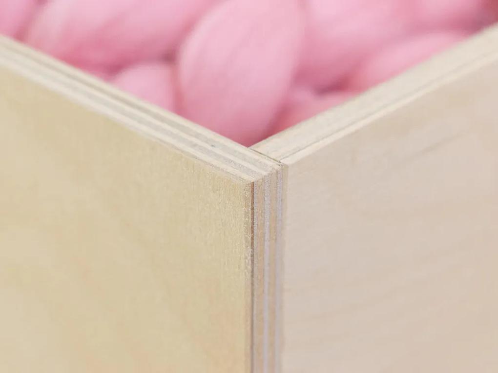 Benlemi Úložný dřevěný box BOKS do regálu s úchytkou z lana Zvolte barvu: Bílá, pololakovaná