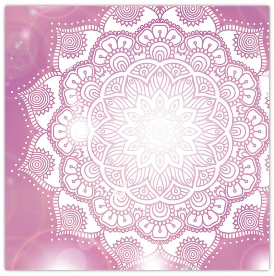 Obraz mandaly v růžovém pozadí (30x30 cm)