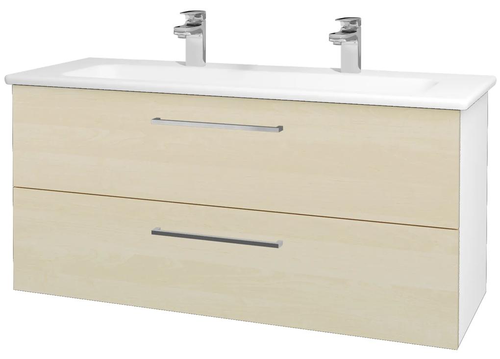 Dřevojas Koupelnová skříň GIO SZZ2 120 Varianta: N01 Bílá lesk / Úchytka T01 / D16 Beton tmavý