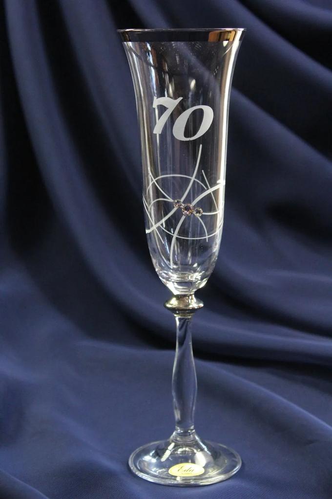 Výroční pohár na 70. narozeniny ŠAMPAŇSKÉ se stříbrným pásem