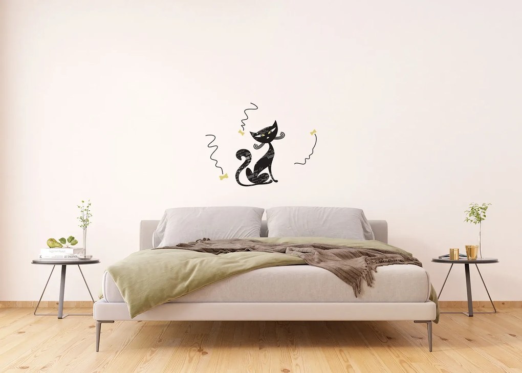 Samolepka na zeď Černá Kočka | 42.5 x 65 cm | DSM3439