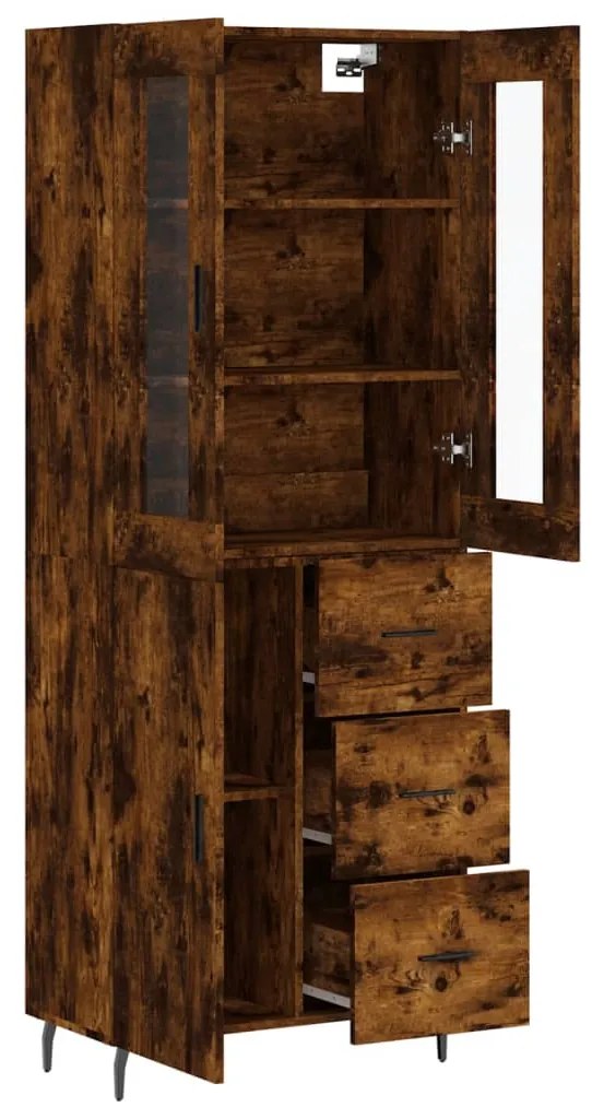 Skříň highboard kouřový dub 69,5 x 34 x 180 cm kompozitní dřevo - Default Title