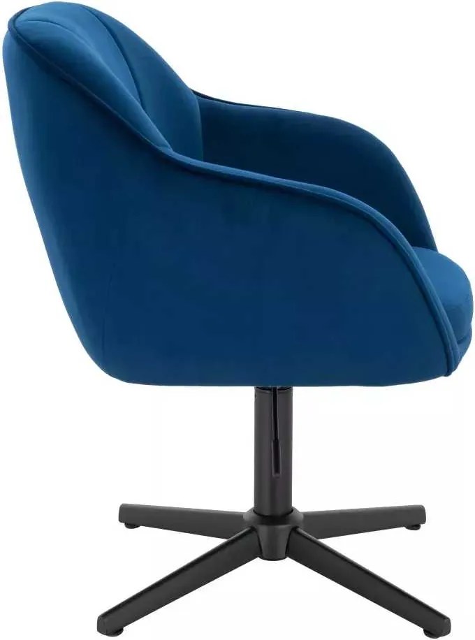 LuxuryForm DESIGN Otočná židle AVOLA VELUR na černém kříži - modrá