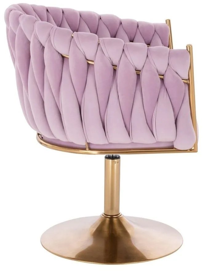 LuxuryForm DESIGN Otočná židle NORDEN VELUR na zlatém talíři - levandule