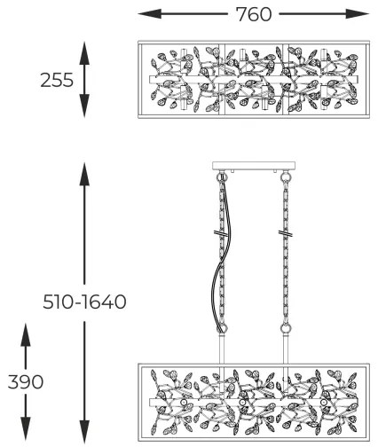 Zuma Line P0578-06C-V7V7 - Lustr na řetězu SPRING 6xG9/33W/230V zlatá