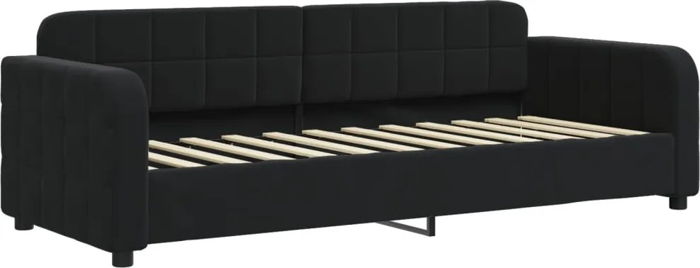 Válenda s přistýlkou a zásuvkami černá 80 x 200 cm samet 3196974