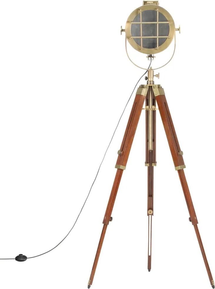 Stojací lampa na stativu masivní mangovníkové dřevo 165 cm 286112