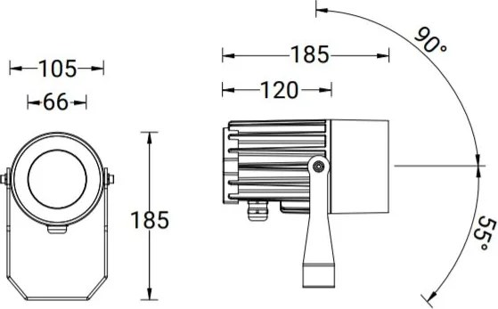 LGM OD-50001-W-30-01 Reflektorové svítidlo ODESSA 1 LED 21W 3000K 1668lm IP65 černá RAL9011 (LGM OD-50001-W-W30-01) - LIGMAN