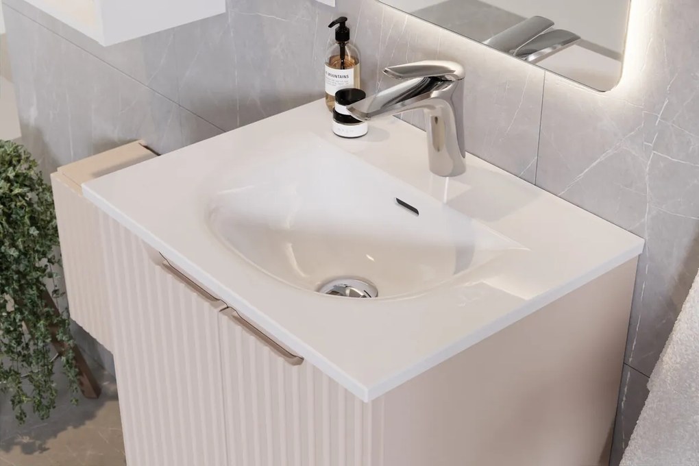 Závěsná skříňka Nova Sky se zápustným umyvadlem 50 cm dub coast evoke