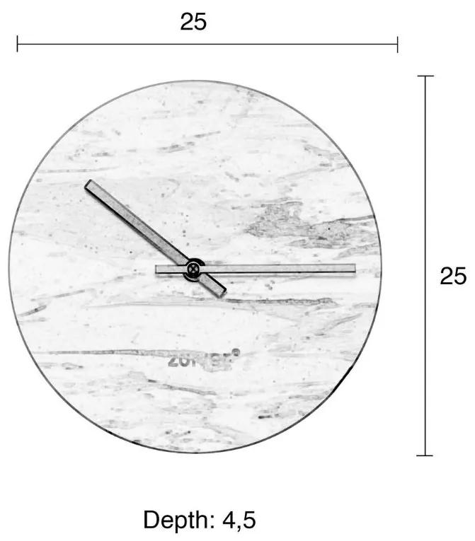 OnaDnes -20% Bílé nástěnné mramorové hodiny ZUIVER MARBLE TIME 25 cm