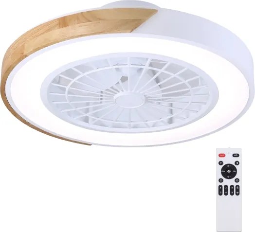 Brilagi-LED Stmív. svítidlo s ventilátorem LED/30W/230V 3000-6500K bílá/dub + DO