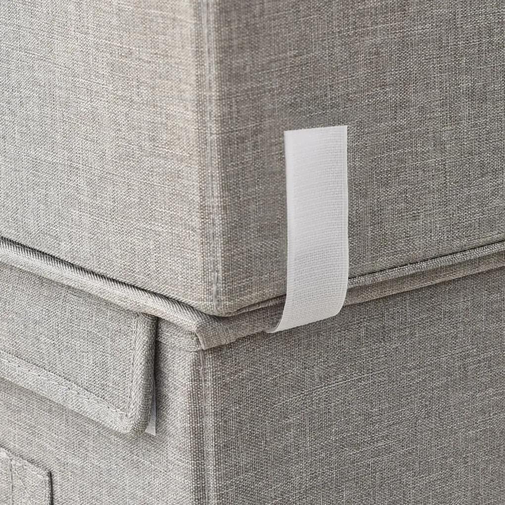 vidaXL Stohovatelné úložné boxy 4dílná sada textil šedé
