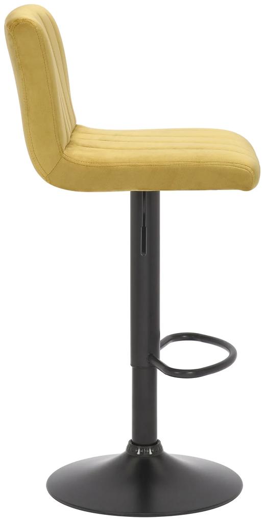 Barová židle Wragby - samet | žlutá