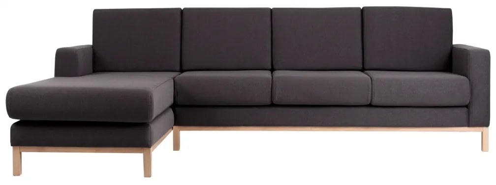 Nordic Design Antracitově šedá látková čtyřmístná rohová pohovka Skandi 282 cm, levá