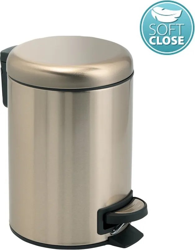 Gedy Gedy, POTTY Odpadkový koš 5l, Soft Close, zlatá matná, 330987