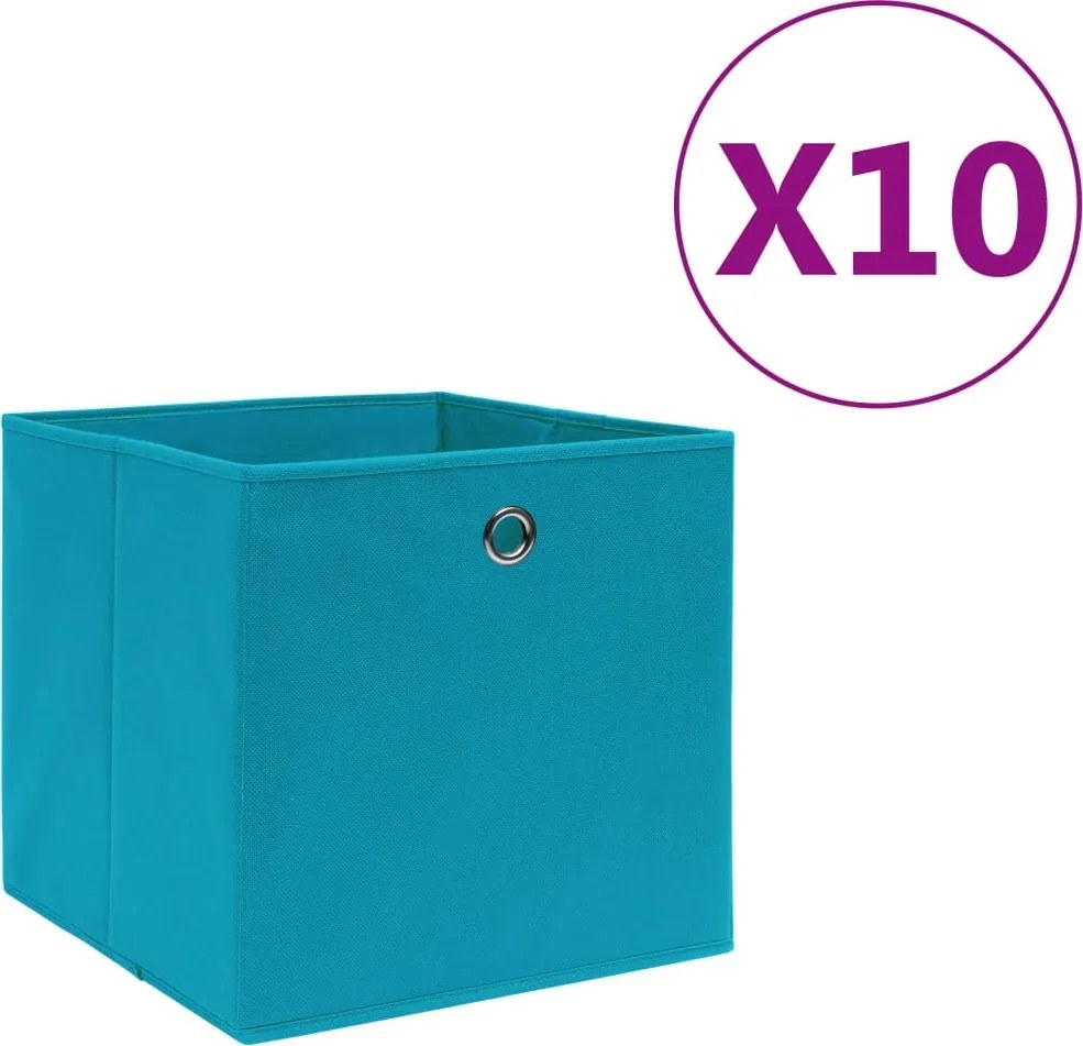 vidaXL Úložné boxy 10 ks netkaná textilie 28 x 28 x 28 cm [325218] Barva: bílá s víky