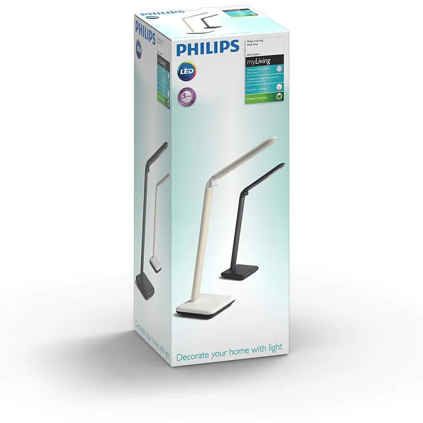 Stolní LED lampa Philips Jabiru 66016/93/P3 antracitová 4000K