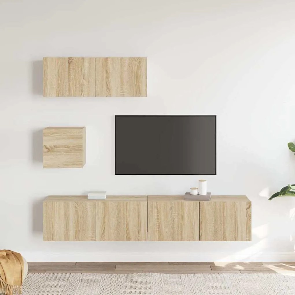 4dílný set TV skříněk dub sonoma kompozitní dřevo 3114648
