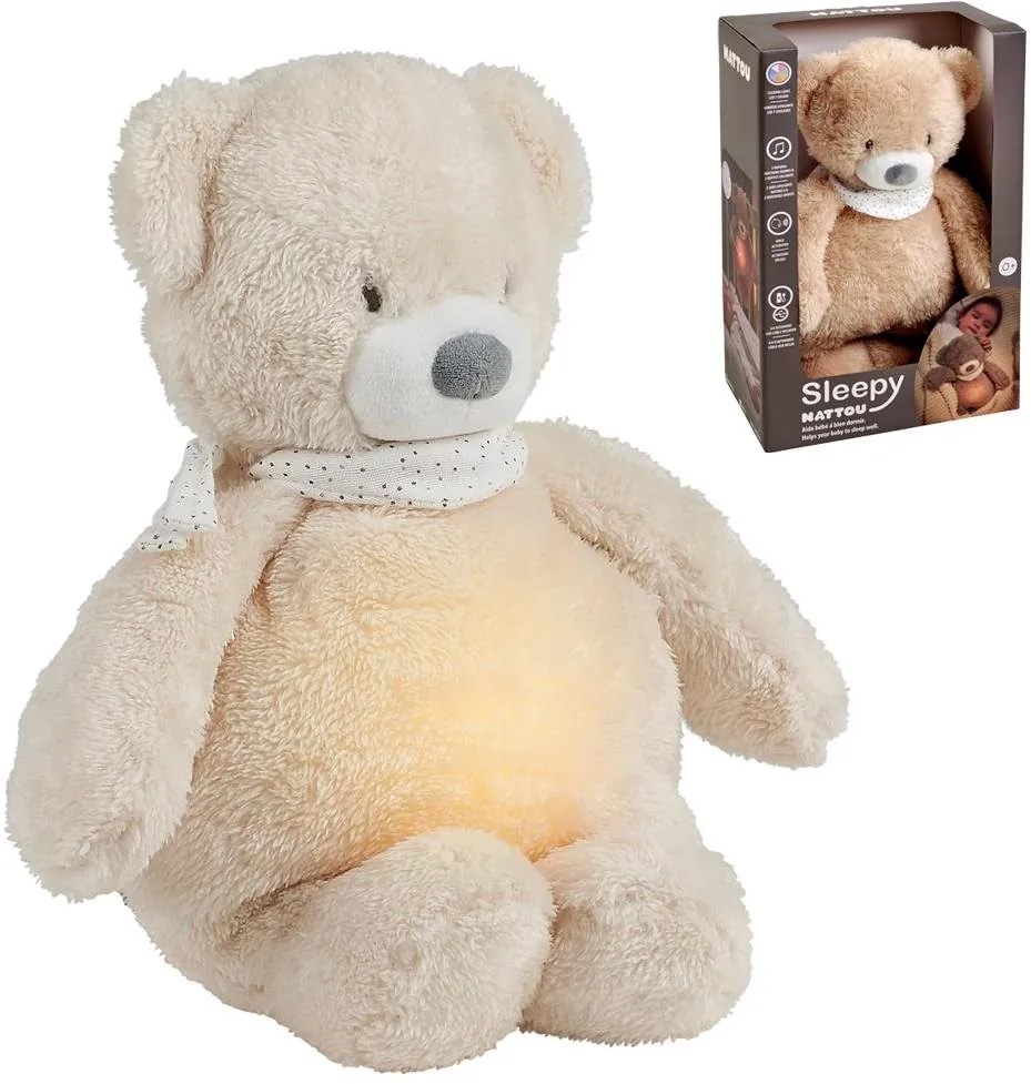 Usínáček nattou sleepy bear 4v1 hudební se světýlkem a senzorem pláče beige