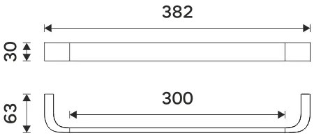 Držák na ručníky černý mat 39 cm na zeď NIMCO NIKAU černá NKC 30035-90