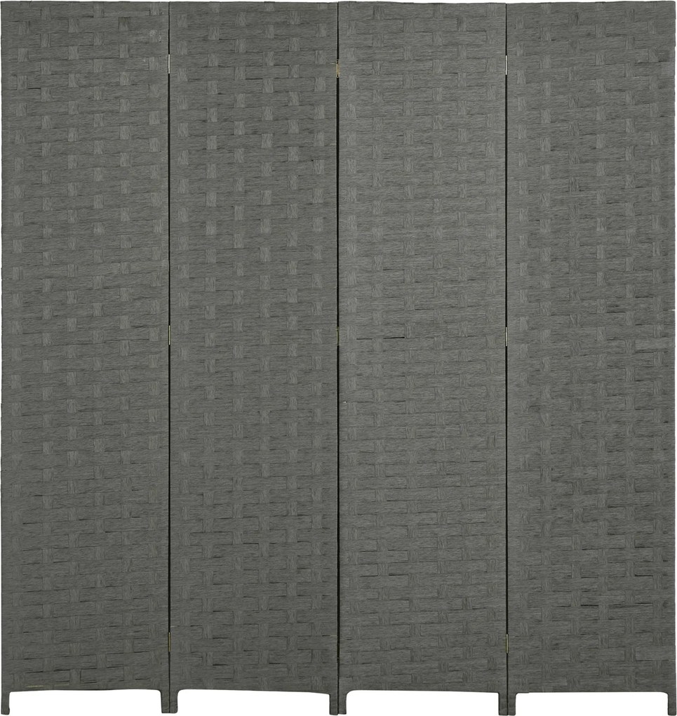 HOMCOM Dřevěný 4-panelový rozdělovač místností, rozměry 159,5Š x 169,5V x 1,6H cm | Aosom