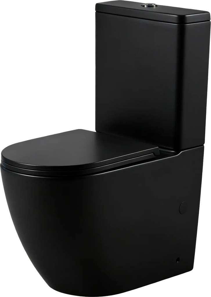 Erga Siena, WC kombi mísa 620x365x820 mm, Rimless + funkce bidetu + toaletní sedátko, černá matná, ERG-V03-SIENA-RIM-BID-BK