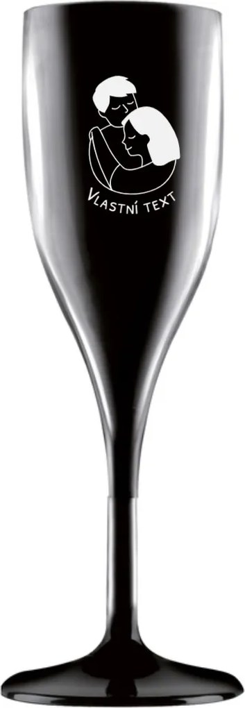Personalizovaná nerozbitná prosecco sklenice - pár v objetí