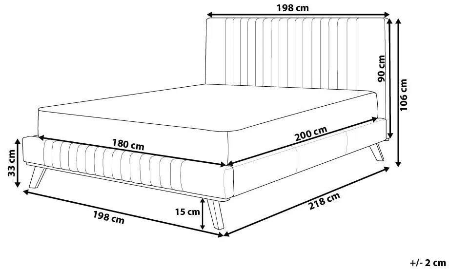 Postel z žinylky v tmavomodré barvě 180x200cm TALENCE Beliani