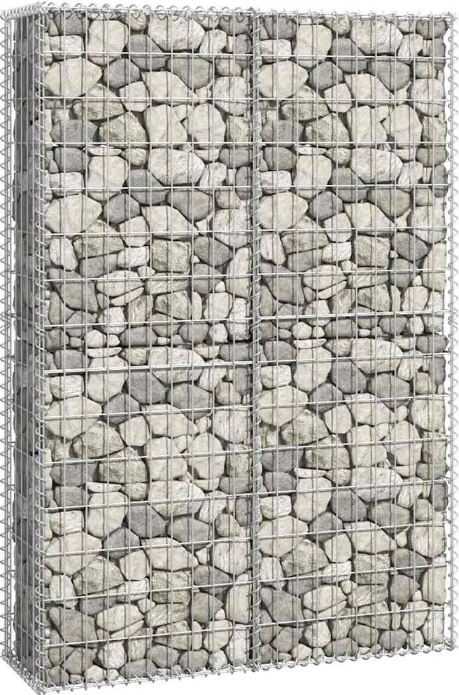Gabionový koš s víky z pozinkovaného drátu 150 x 100 x 30 cm 141042