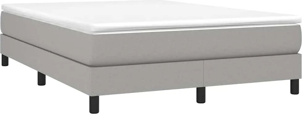 Rám postele s boxspringem světle šedý 140 x 190 cm textil 3120508